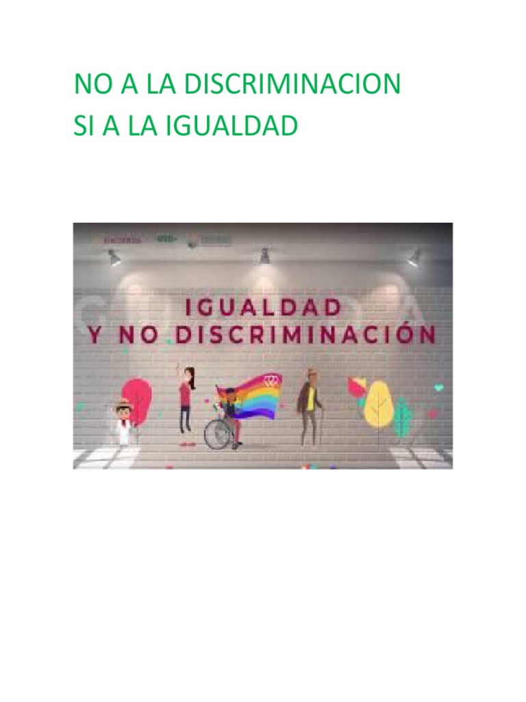 No A La Discriminacion | PDF