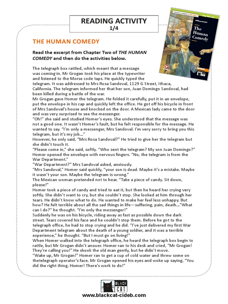 The Human Comedy Reading Activity | PDF | Information And ...