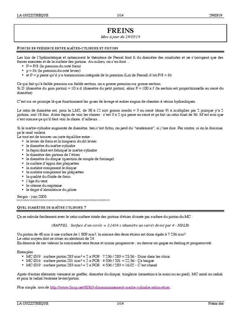 Freins | PDF | Frein | Piston
