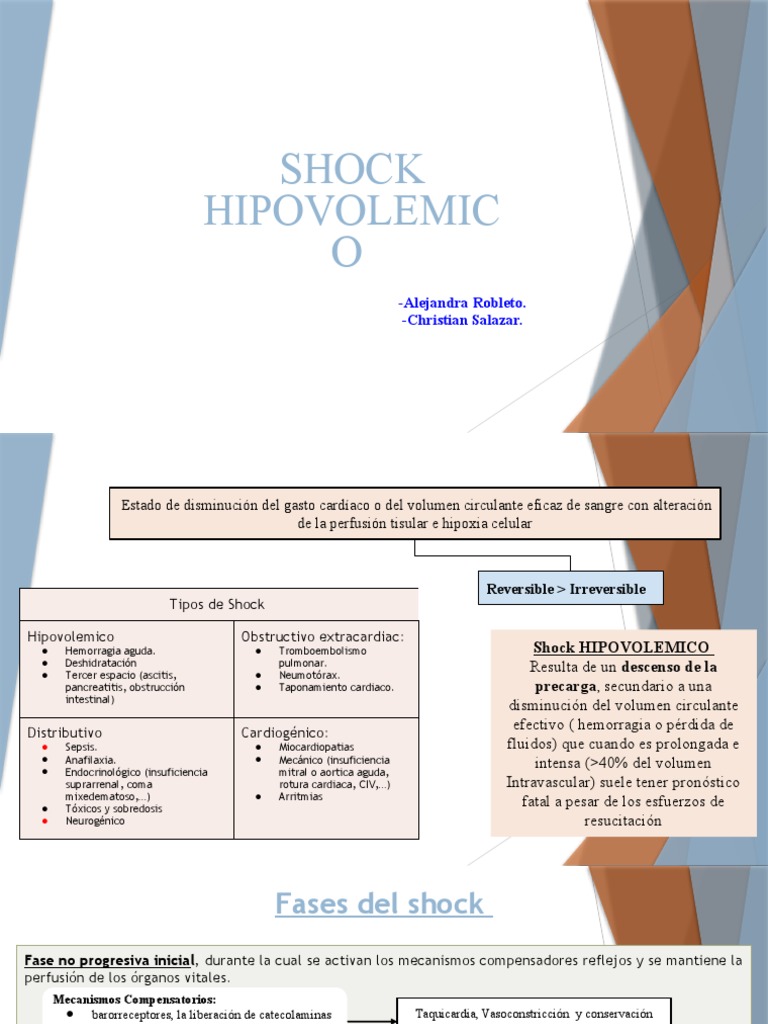 Tipos y Manejo del Shock Hipovolémico | PDF | Choque (circulatorio ...