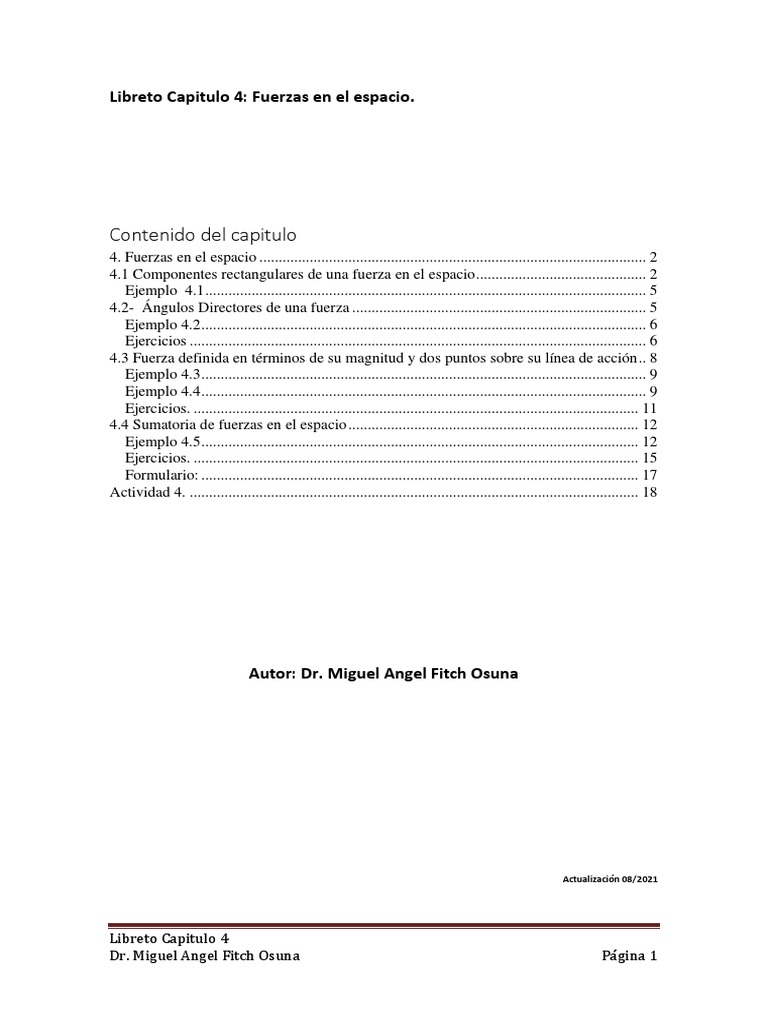 Libreto de Estática Cap 4 | PDF | Vector Euclidiano | Sistema de ...