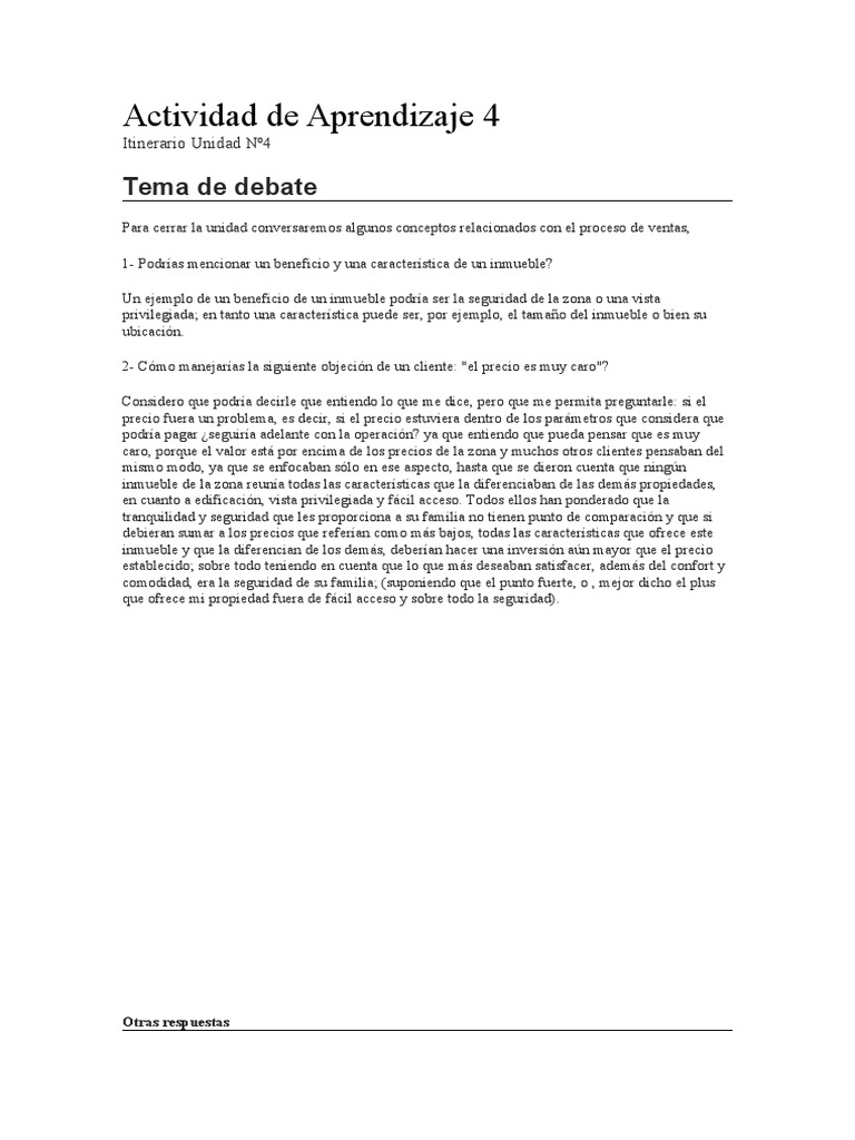 Actividad de Aprendizaje 4 - MARKETING | PDF | Bienes raíces | Economias Actividad de Aprendizaje 4 - MARKETING | PDF | Bienes raíces | Economias