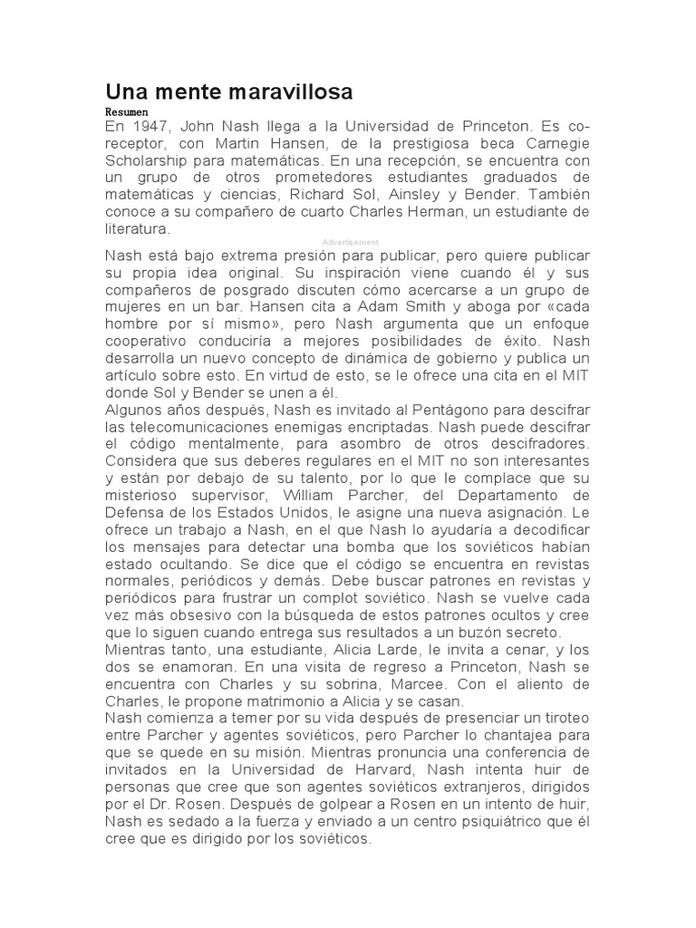 Una Mente Maravillosa | PDF