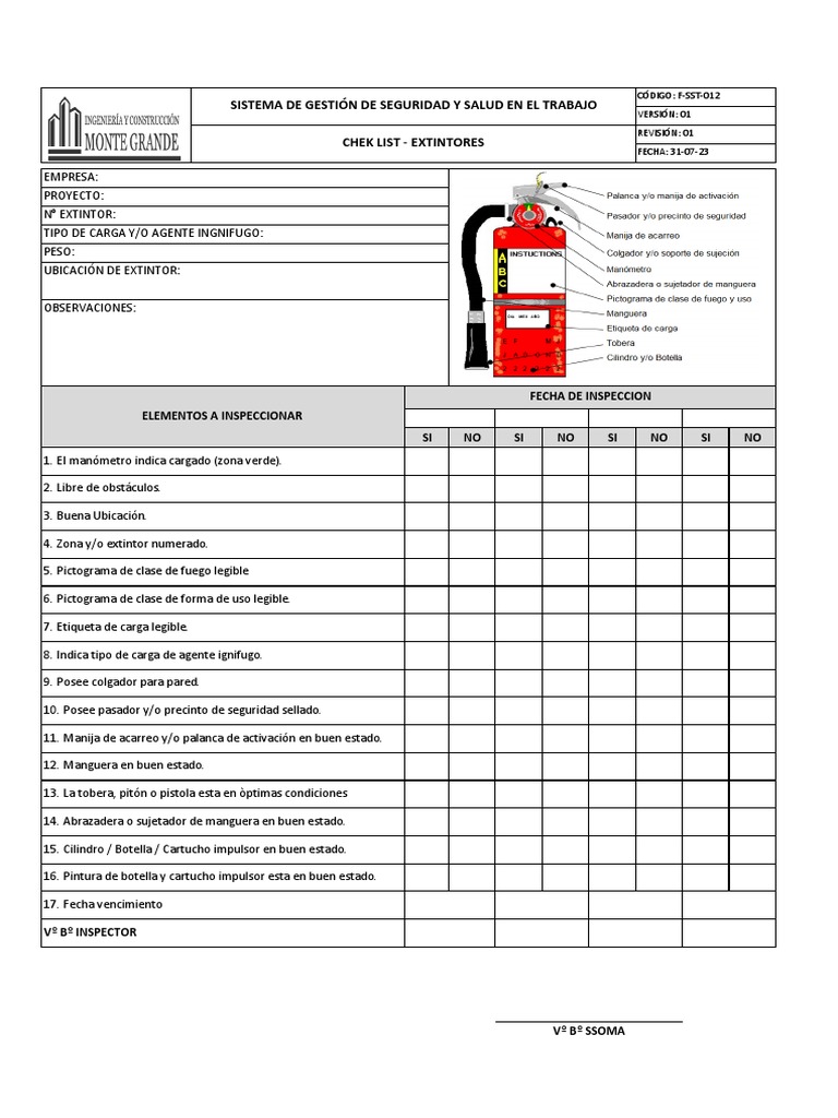F-SST-013 Check List Extintores | PDF