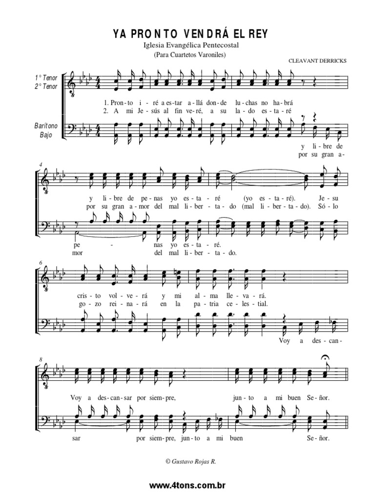 Cuarteto-Ya Pronto Vendra El Rey | PDF