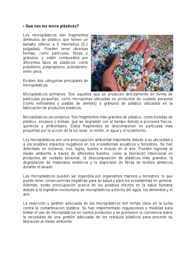 Micro Plastic Os | PDF | Residuos | El plastico