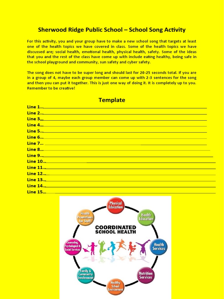 Create a Health-Themed School Song | PDF