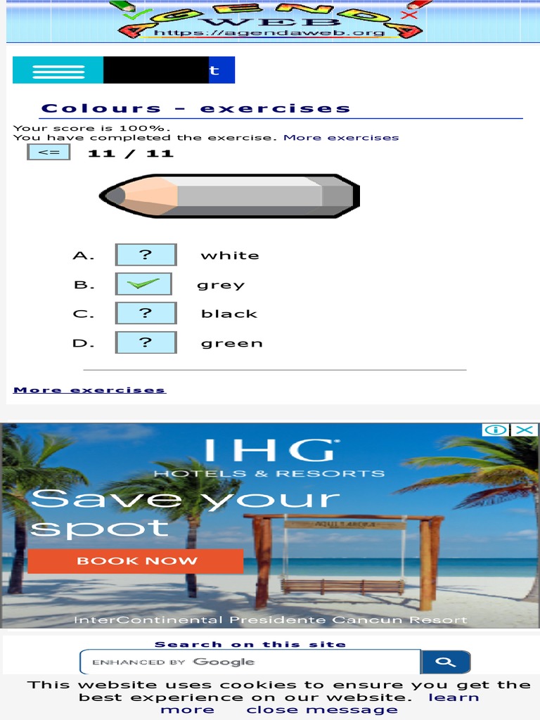 Colours - Free Interactive Exercises - Beginners Vocabulary | PDF