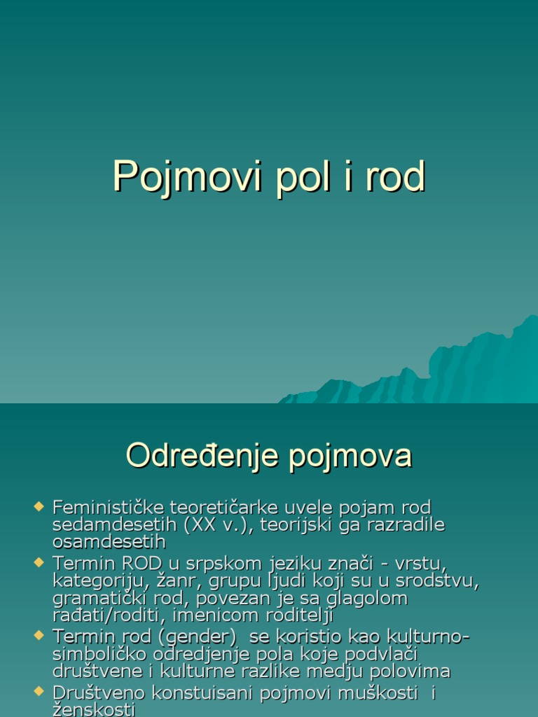 Pojmovi Pol I Rod | PDF