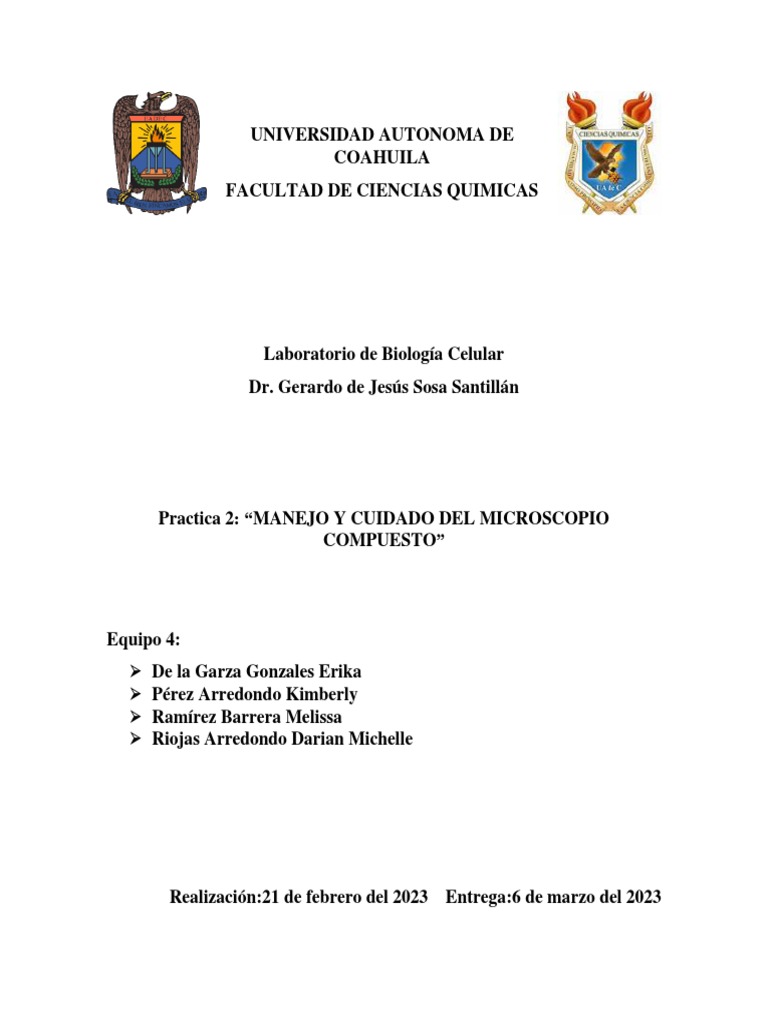 Practica 2 Biocel | PDF | Microscopio | Resolución angular