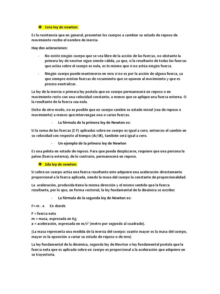 Leyes de Newton y Fuerzas Explicadas | PDF | Fuerza | Fricción