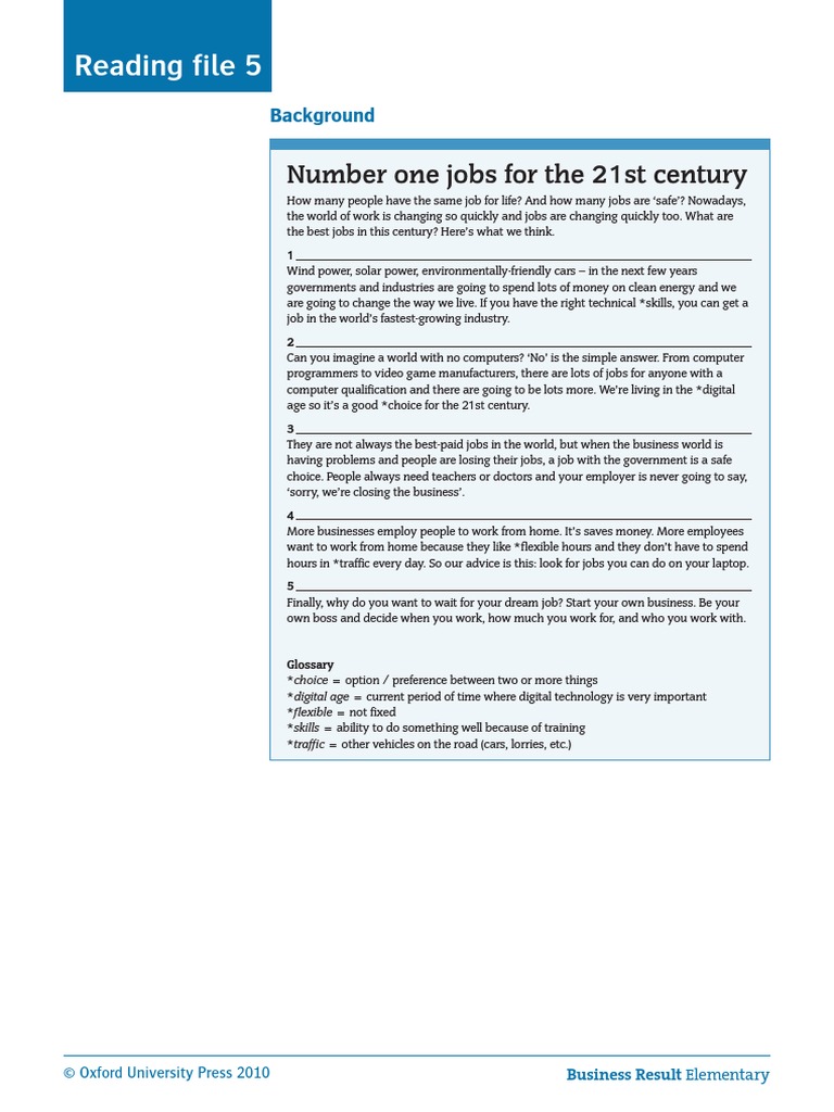Best Jobs for the 21st Century | PDF | Verb