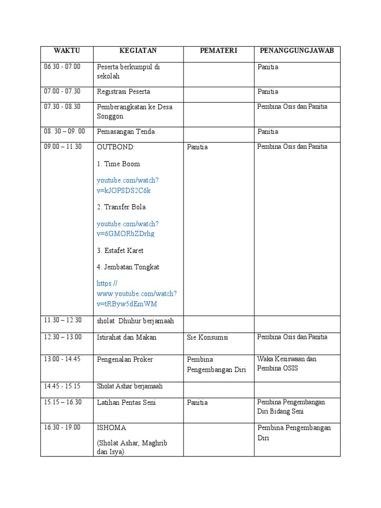Rundown Kegiatan Fun Camp 2023 | PDF | Agama & Spiritualitas