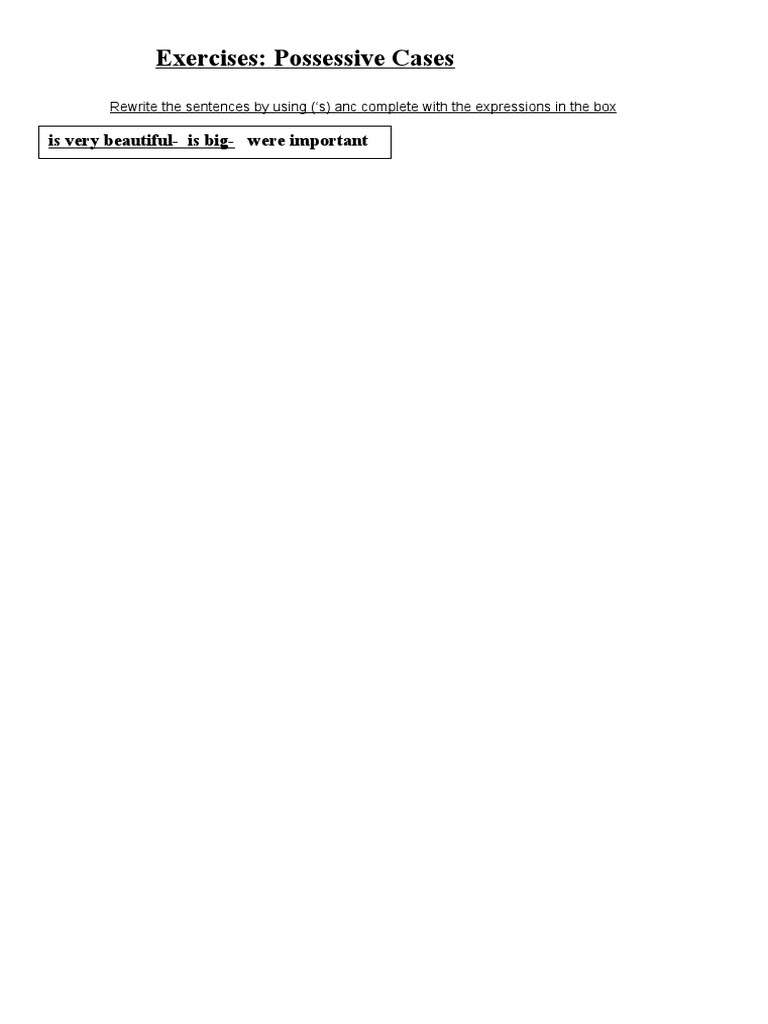 29661300-Possessive-Case-Exercises 1 | PDF