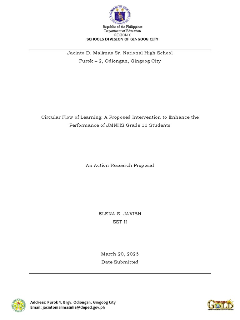 Action Research Proposal Cover Page | PDF