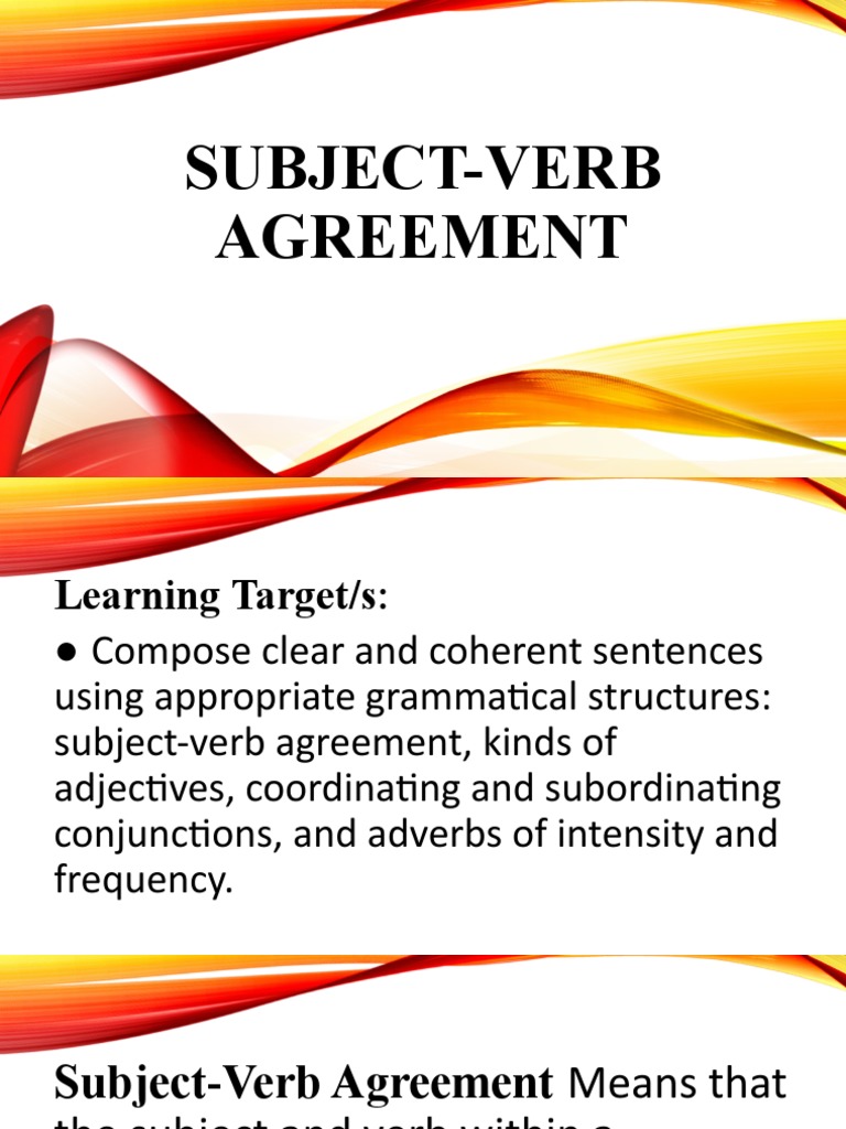 Grade 5- Subject-Verb Agreement | PDF | Subject (Grammar) | Verb