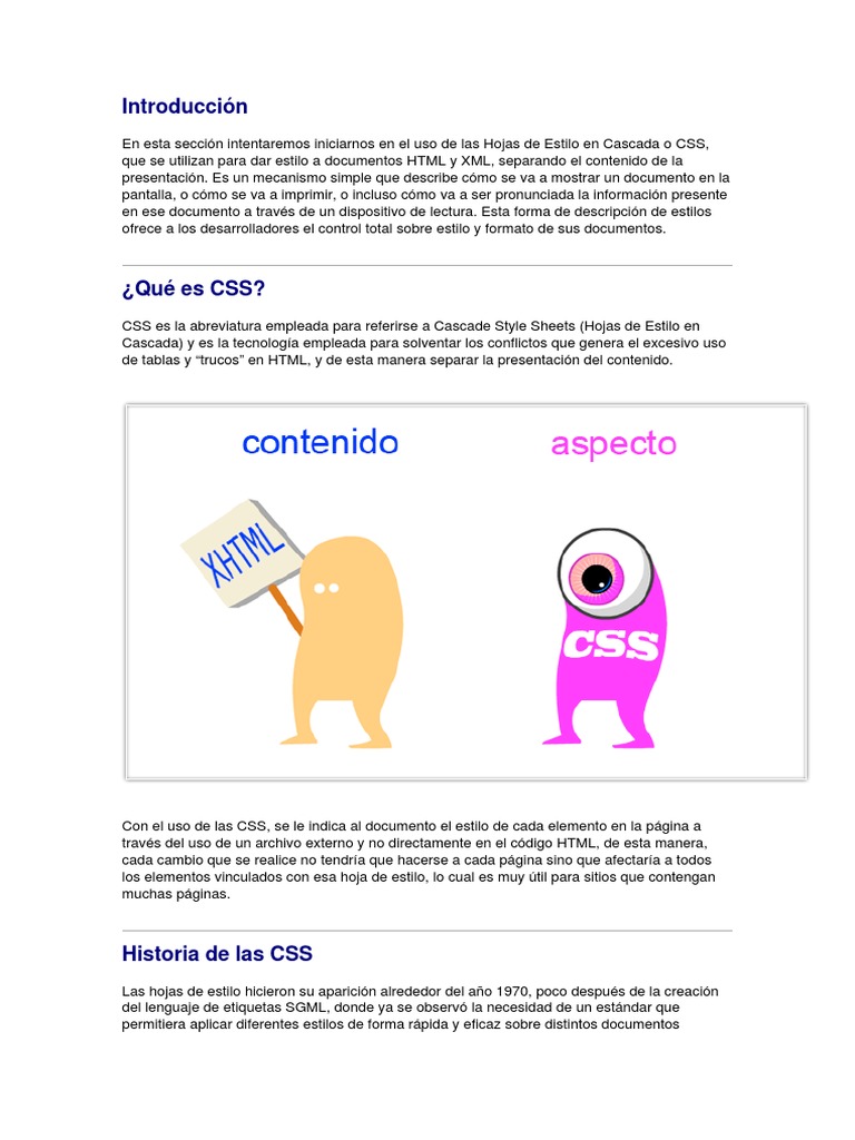 Introduccion Que Es Css Historia de Las Css | PDF | HTML | Internet