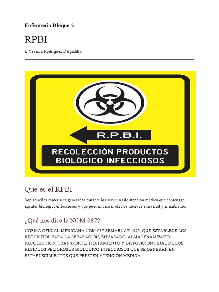 Gestión de RPBI en Atención Médica | PDF | Ciencia y matemáticas