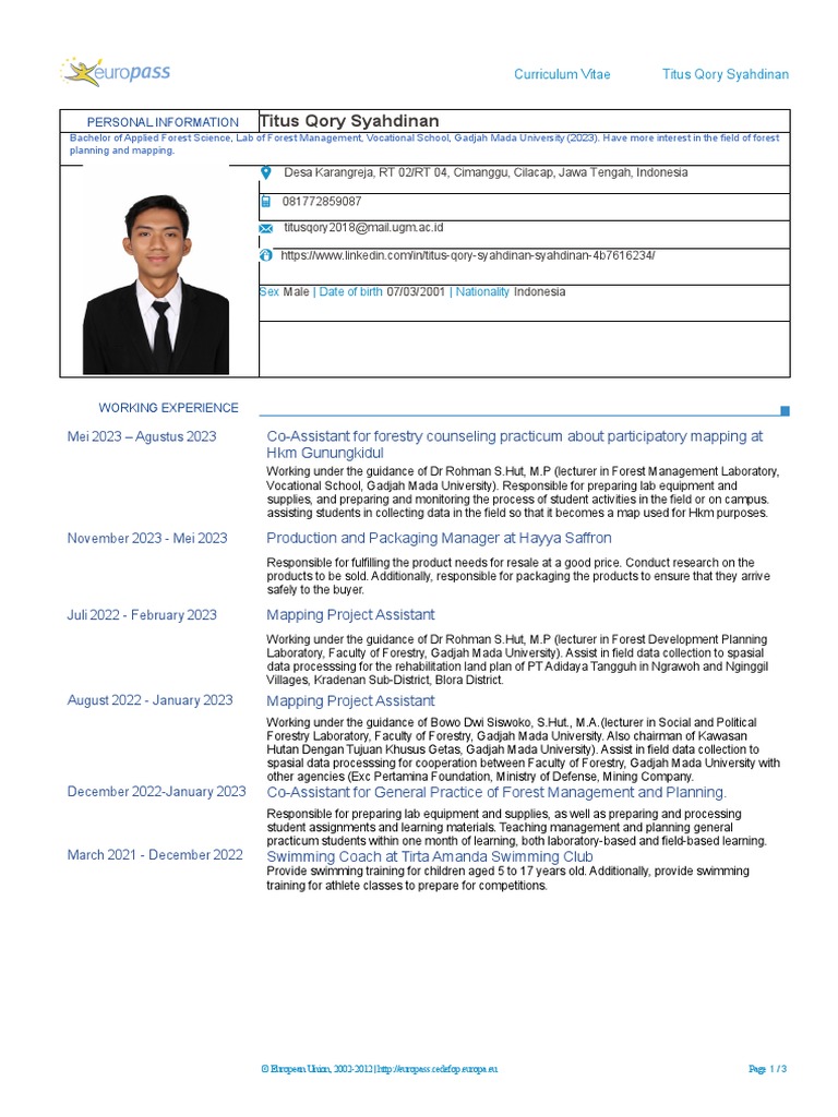 Europass CV Template | PDF