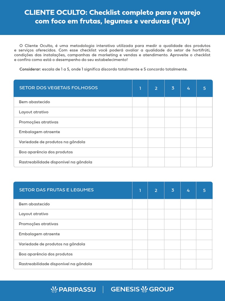 Checklist Cliente Oculto | PDF