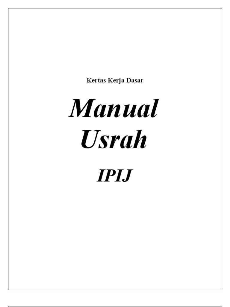 Manual Usrah IPIJ | PDF
