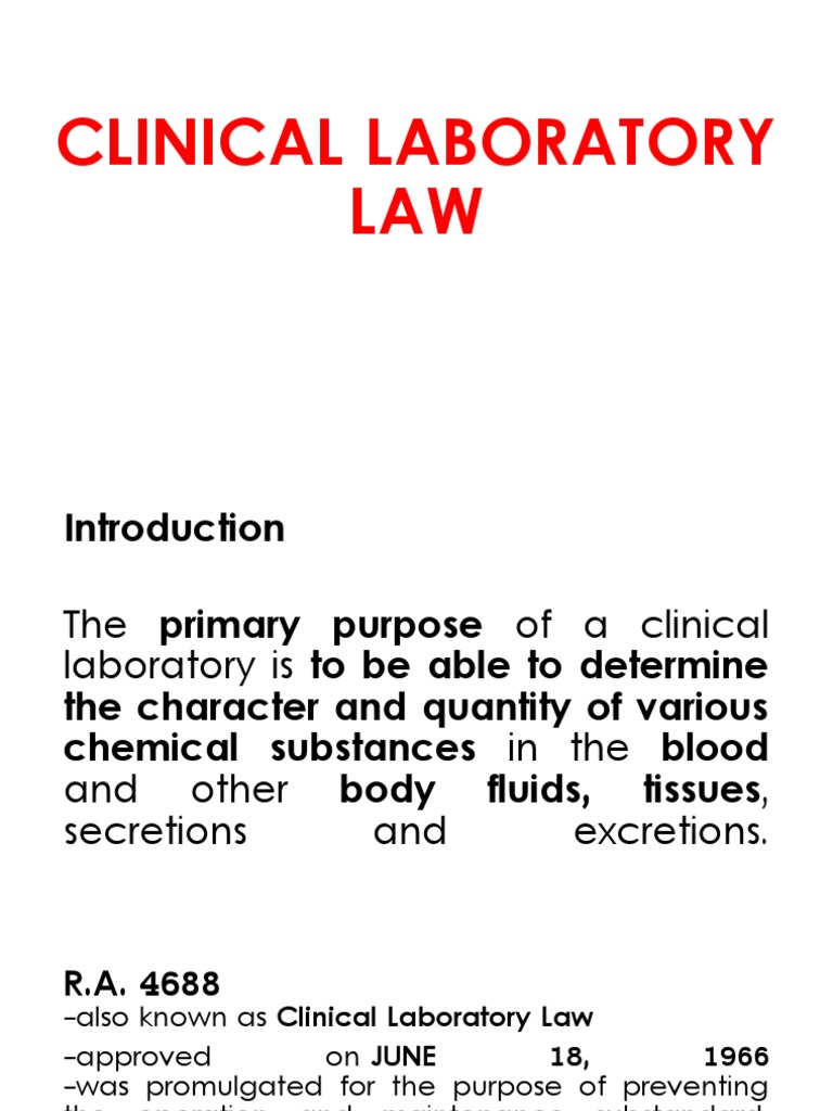 5 Prelims-Clinical Laboratory Law | PDF | Pathology | Laboratories