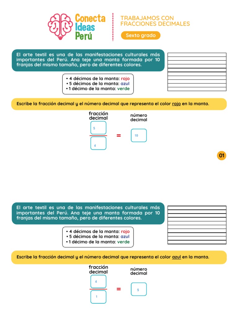 Fracciones Decimales en Arte Textil y Más | PDF | Azul | Codificaciones