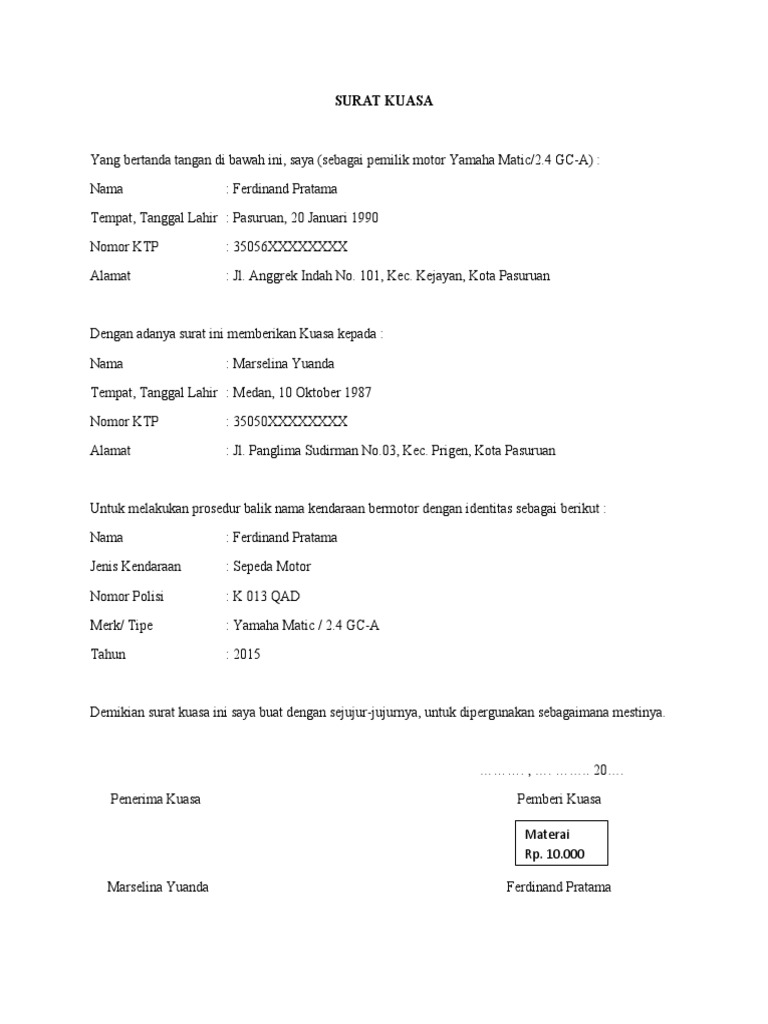 Surat Kuasa 2 | PDF
