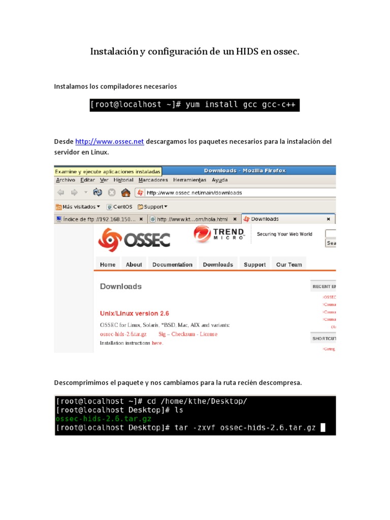Instalación y Configuración de Un HIDS en Ossec | PDF | Servidor ...