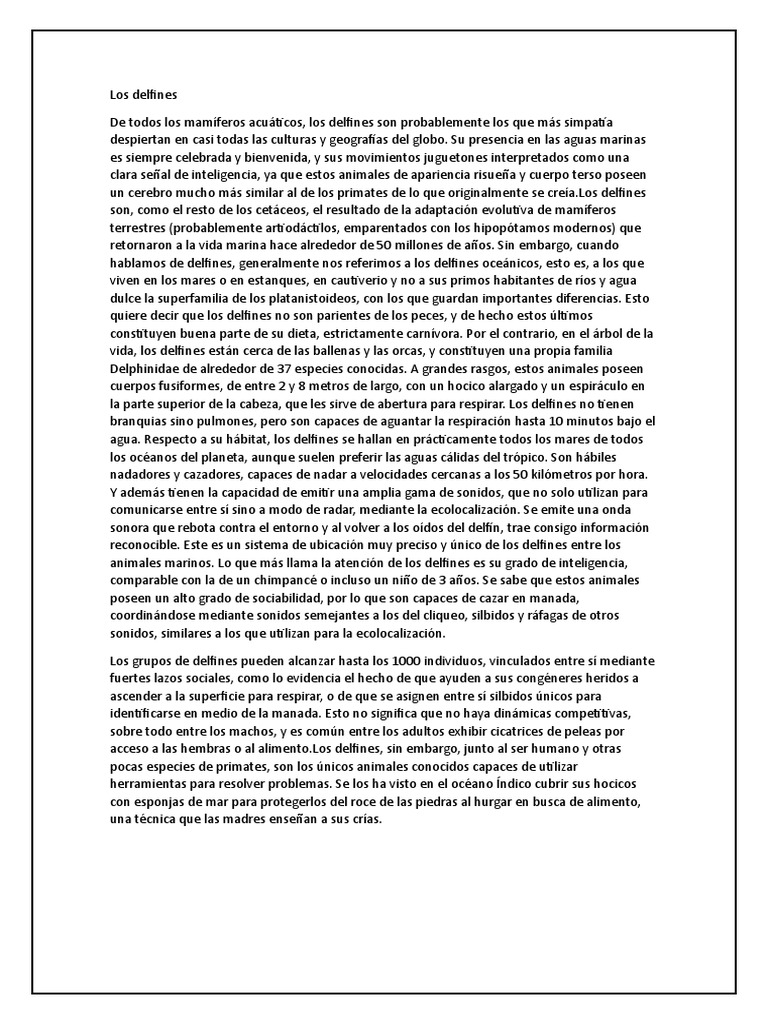Los Delfines | PDF | Organismos