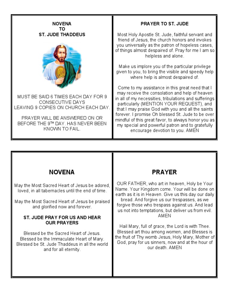 NOVENA-TO-ST.-JUDE-THADDEUS | PDF | Prayer | Systematic Theology