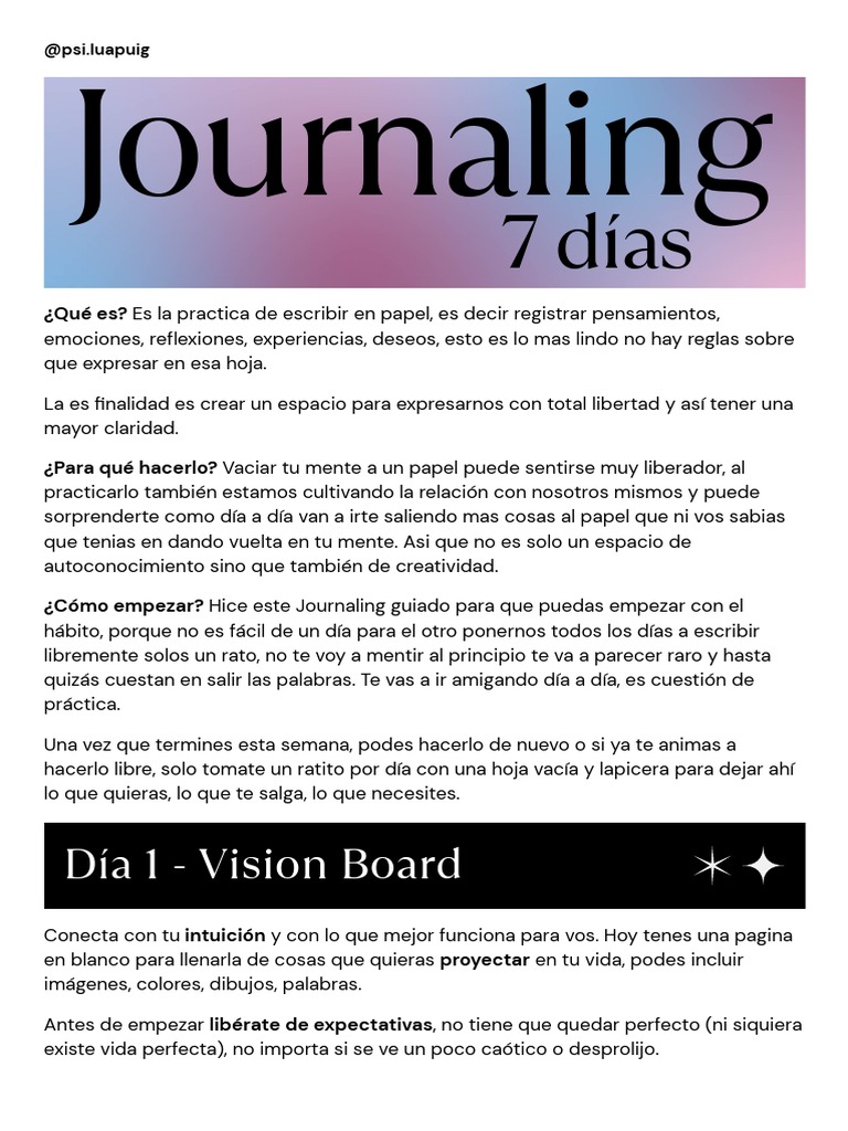 Journaling Guiado 7 Días | PDF