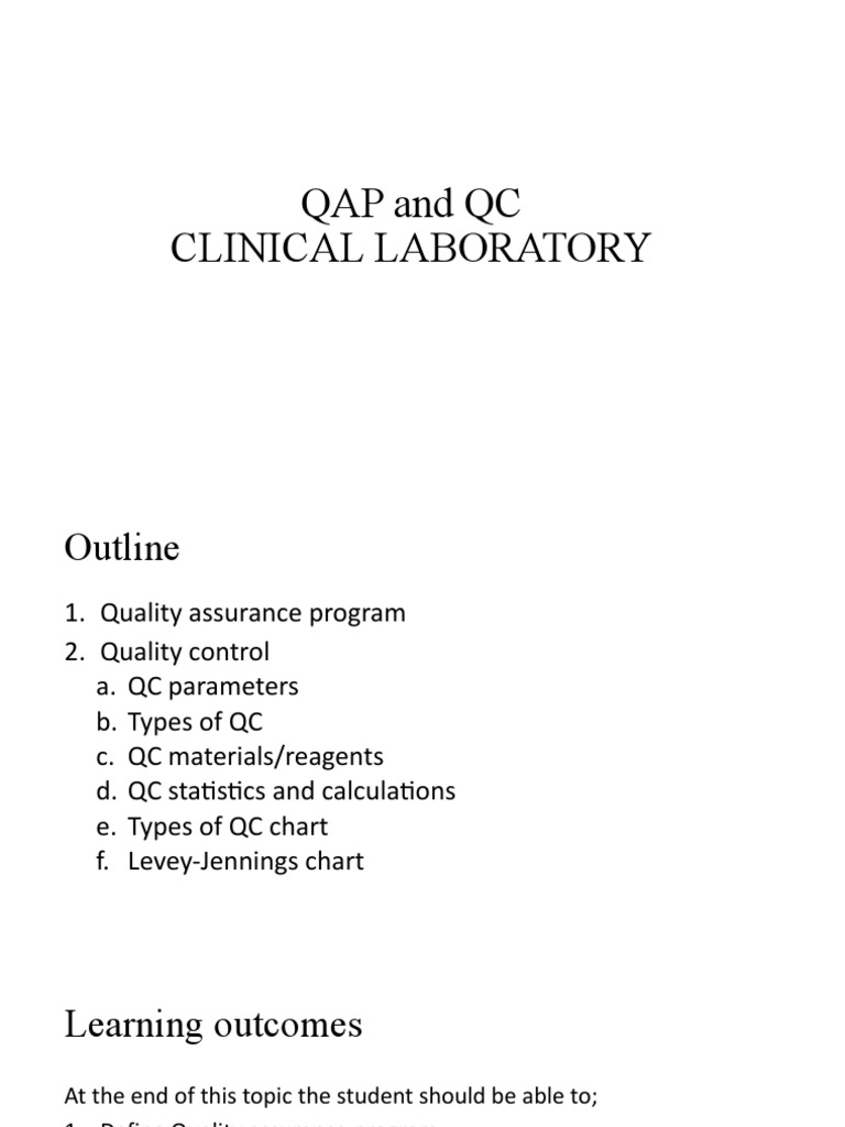 Quality Control | PDF | Sensitivity And Specificity | Quality Assurance