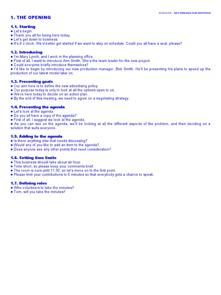 Chairing A Meeting | PDF