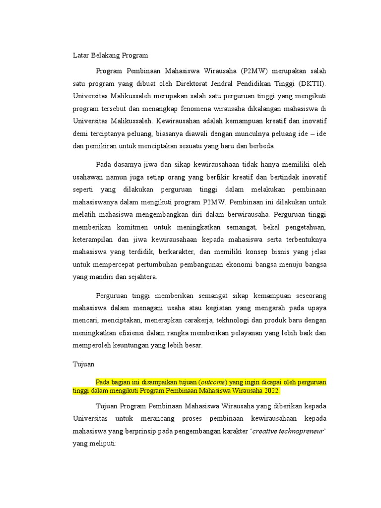 Pembinaan Mahasiswa Wirausaha UNIMAL | PDF | Karier & Perkembangan | Seni