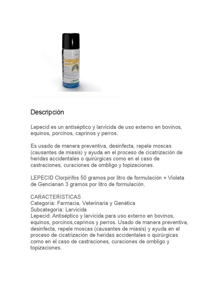 Lepecid: Antiséptico y Larvicida Veterinario | PDF
