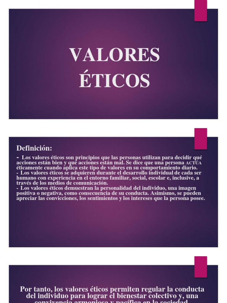 Valores Éticos: Definición y Características | PDF | Comportamiento ...