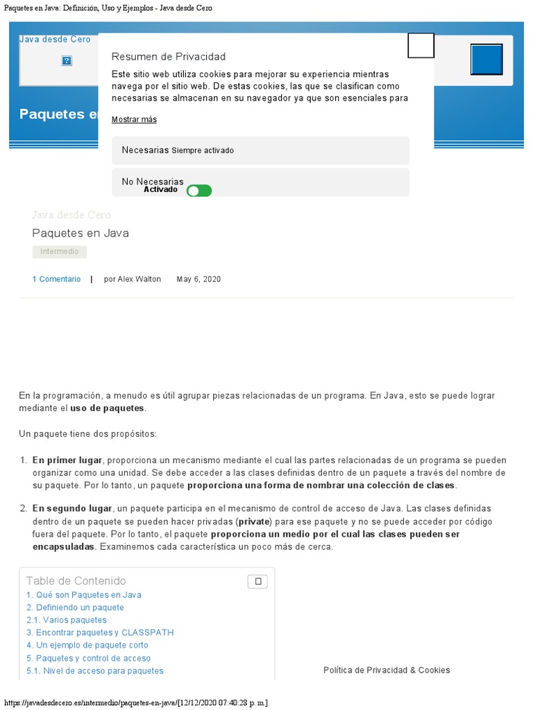 Paquetes en Java Definición, Uso y Ejemplos - Java Desde Cero | PDF ...
