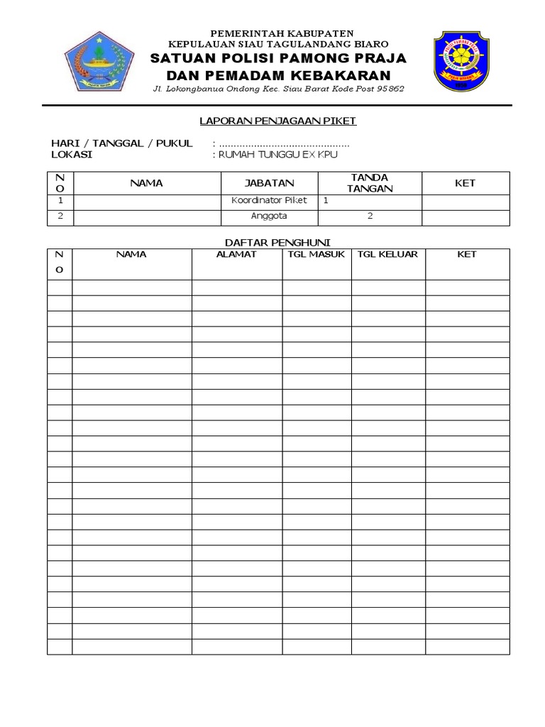 Format Lap. Piket | PDF