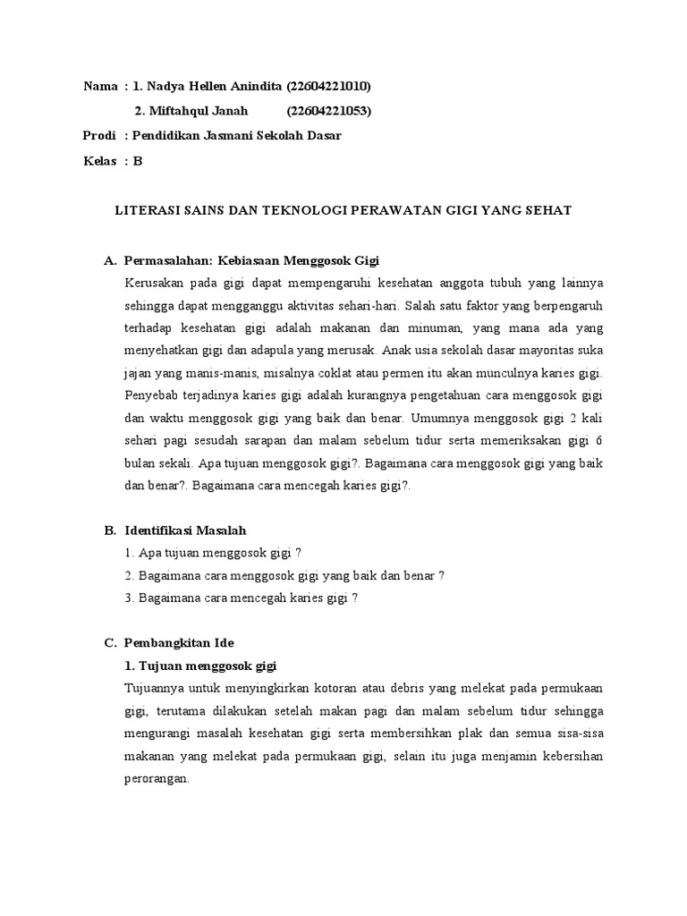 Format Literasi Sains Dan Teknologi-1 | PDF