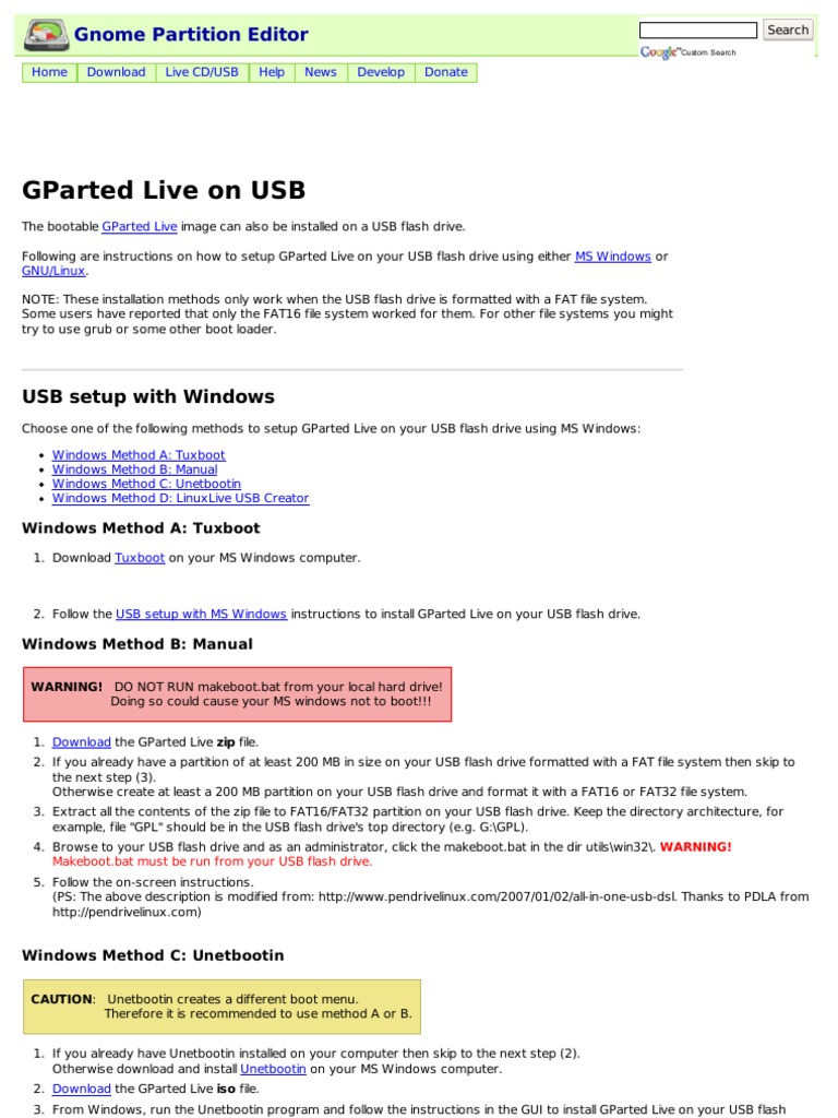 Arrancar GParted Desde USB | PDF | Usb Flash Drive | Booting