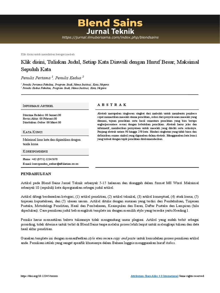 Jurnal Blend Sains Template Indonesia | PDF