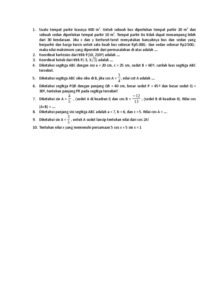 Soal Latihan Pat | PDF