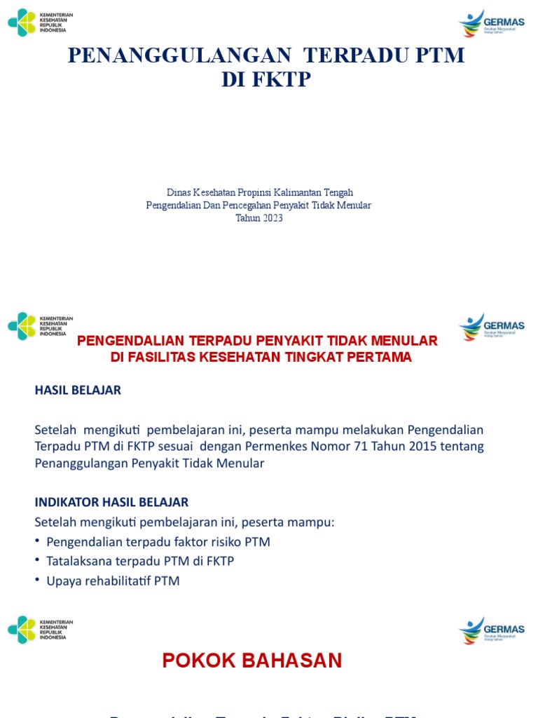 Lingkup Pelayanan Terpadu PTM Di FKTP | PDF | Pengembangan Diri