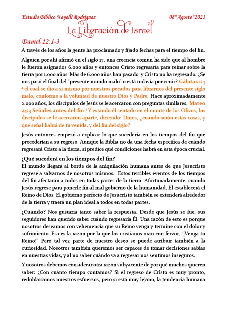 Profecías Bíblicas y el Fin de los Tiempos | PDF | Jesús | Pecado