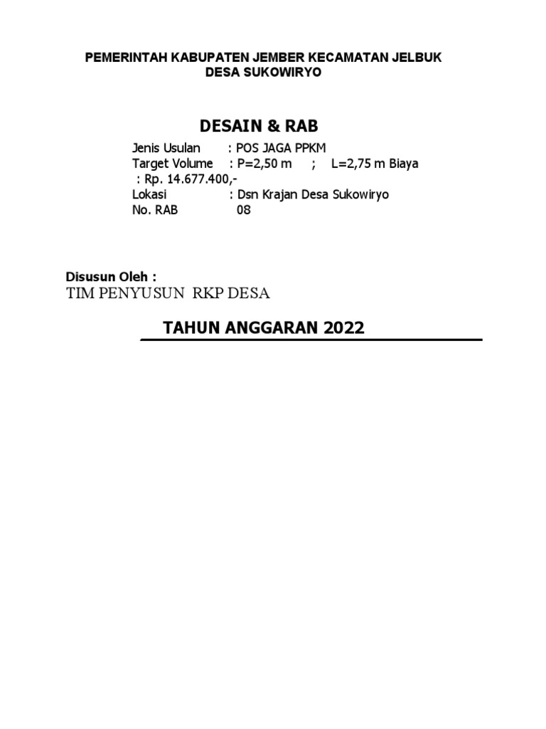 5-RAB Pos Jaga PPKM | PDF