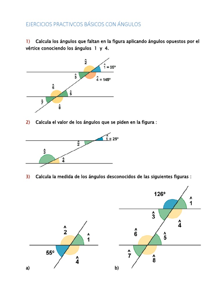 Ejercicios Practivcos Básicos Con Ángulos 1 | PDF