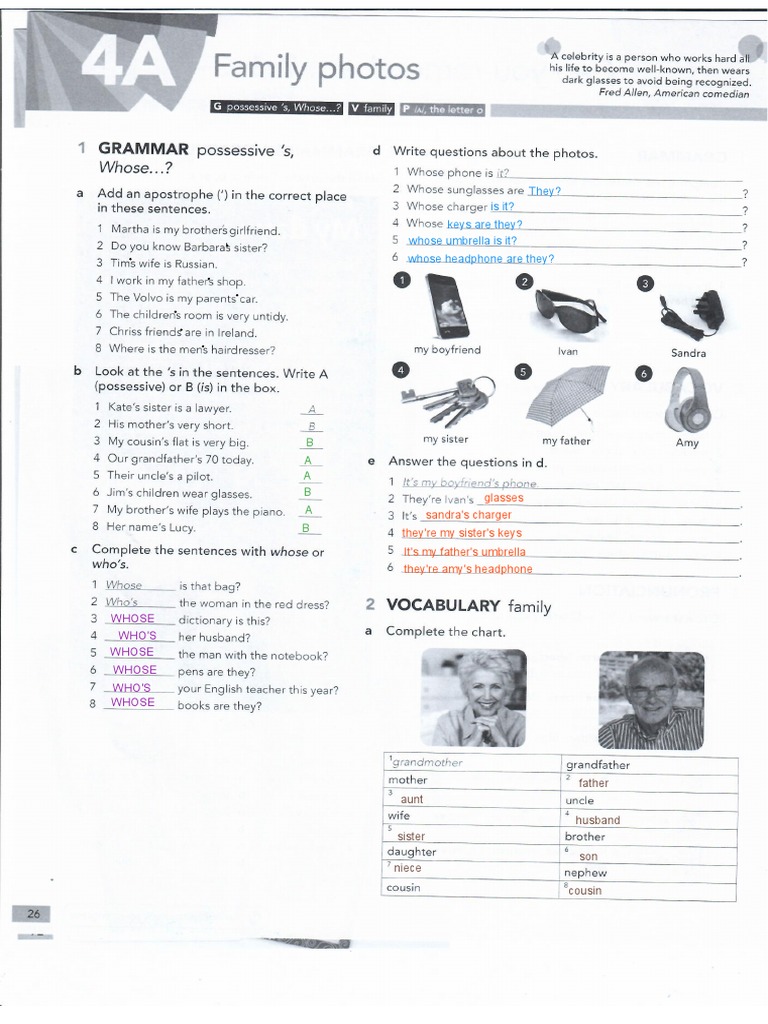 Homework #14 - English File A1 A2 | PDF