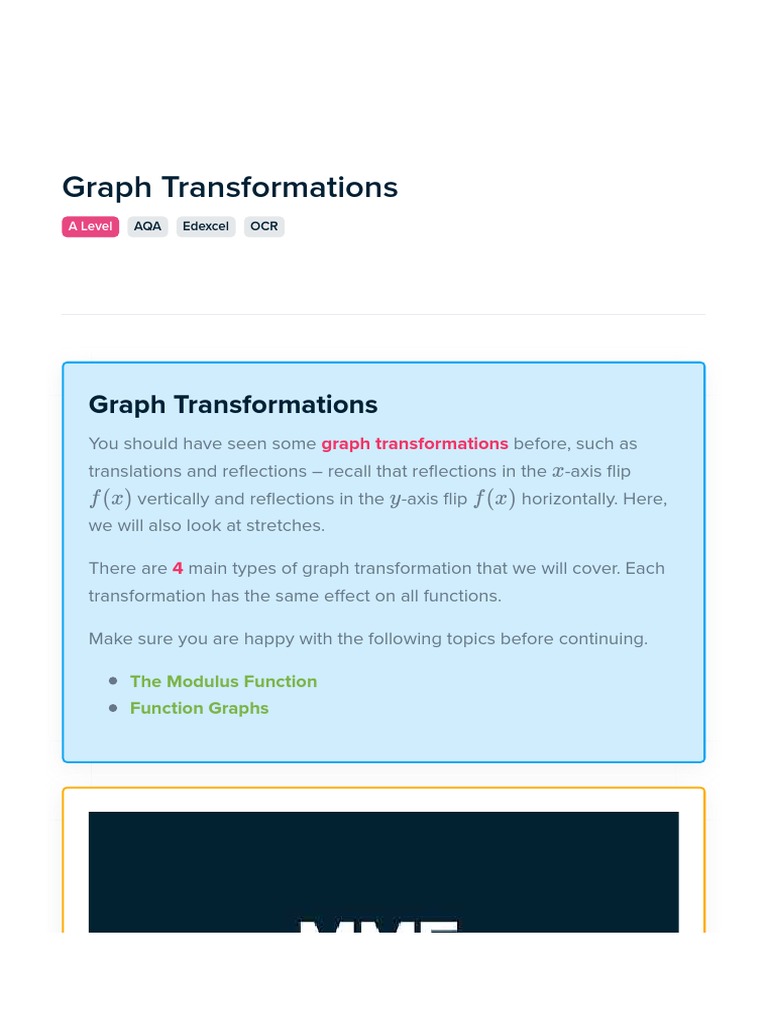 Graph Transformations - Revision - MME | PDF | Mathematical Relations | Graph Theory