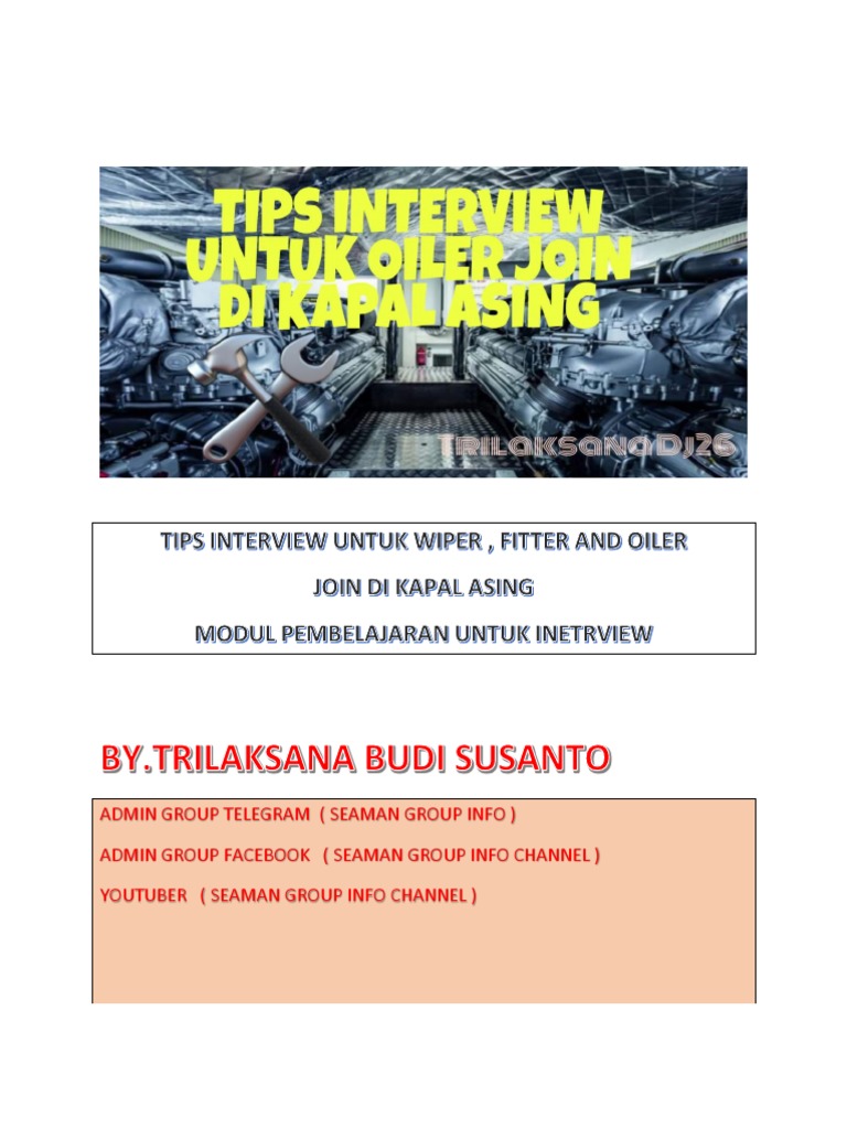 Bahan Interview - Wiper, Fiiter and Oiler | PDF | Shipping